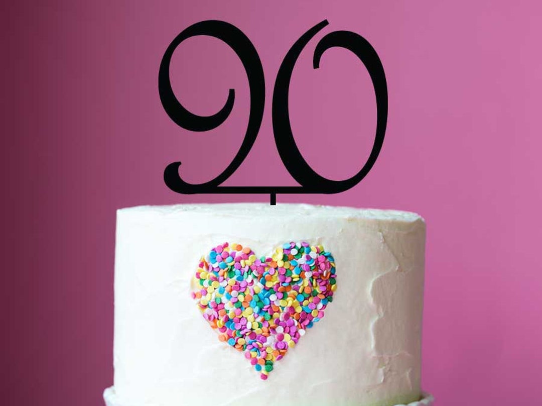 90th Birthday Cake Topper Laser Cut Number 90 Birthday Cake Decoration ...