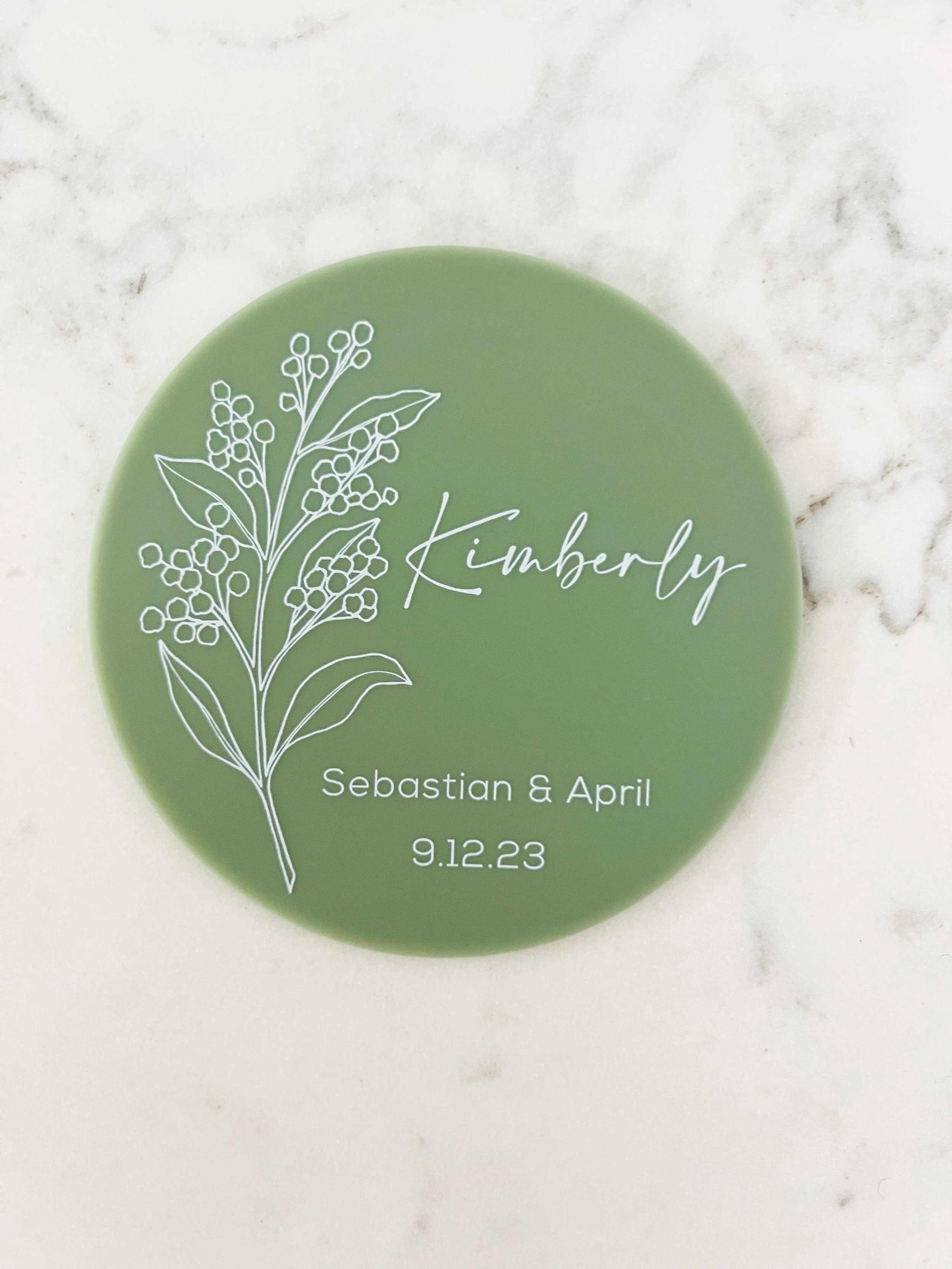 Wattle Design #1 Wedding Coaster – Personalised Botanical Wedding ...