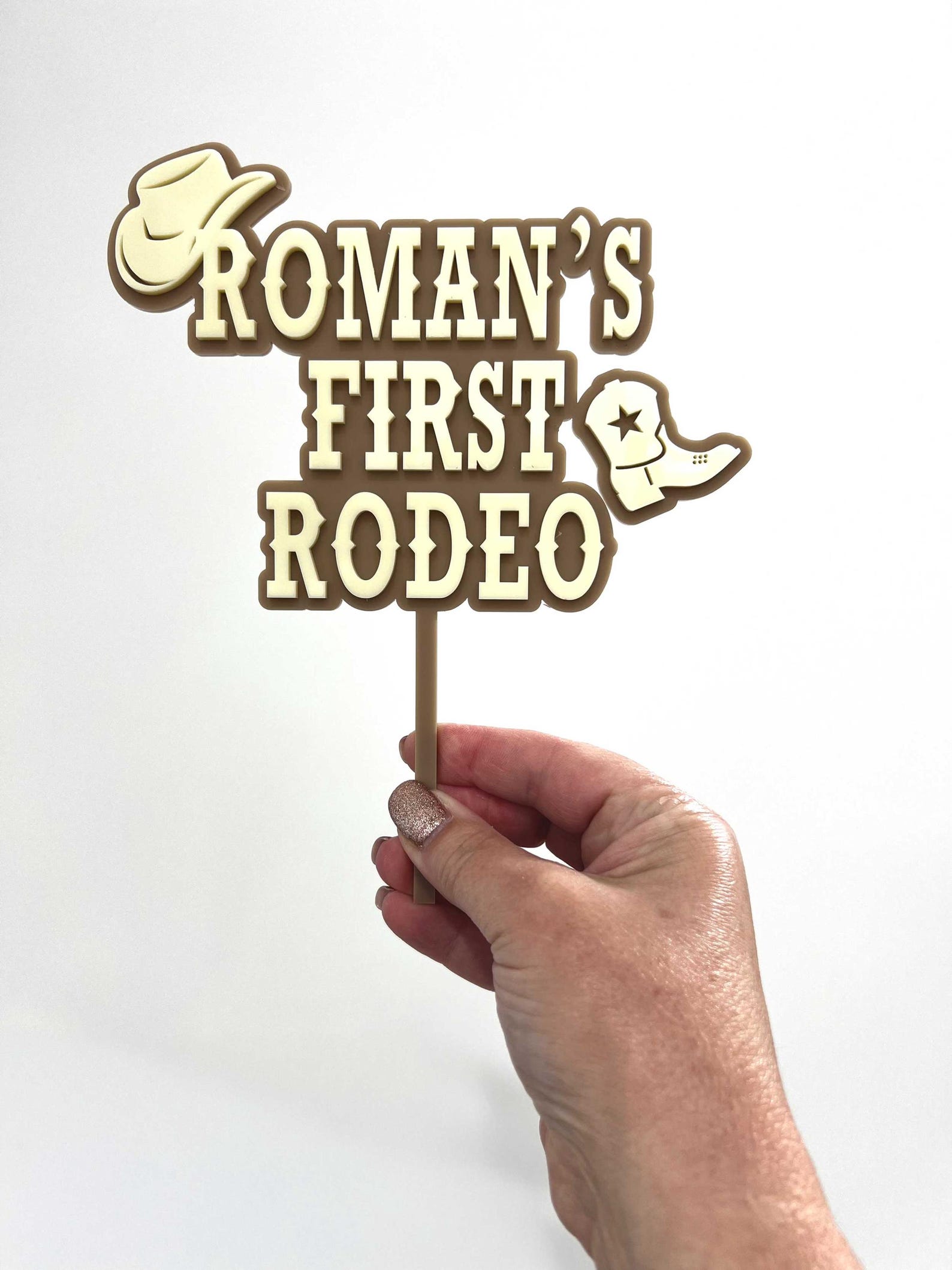 First Rodeo Cake Topper – Personalised Cowboy & Western Theme - Etsy