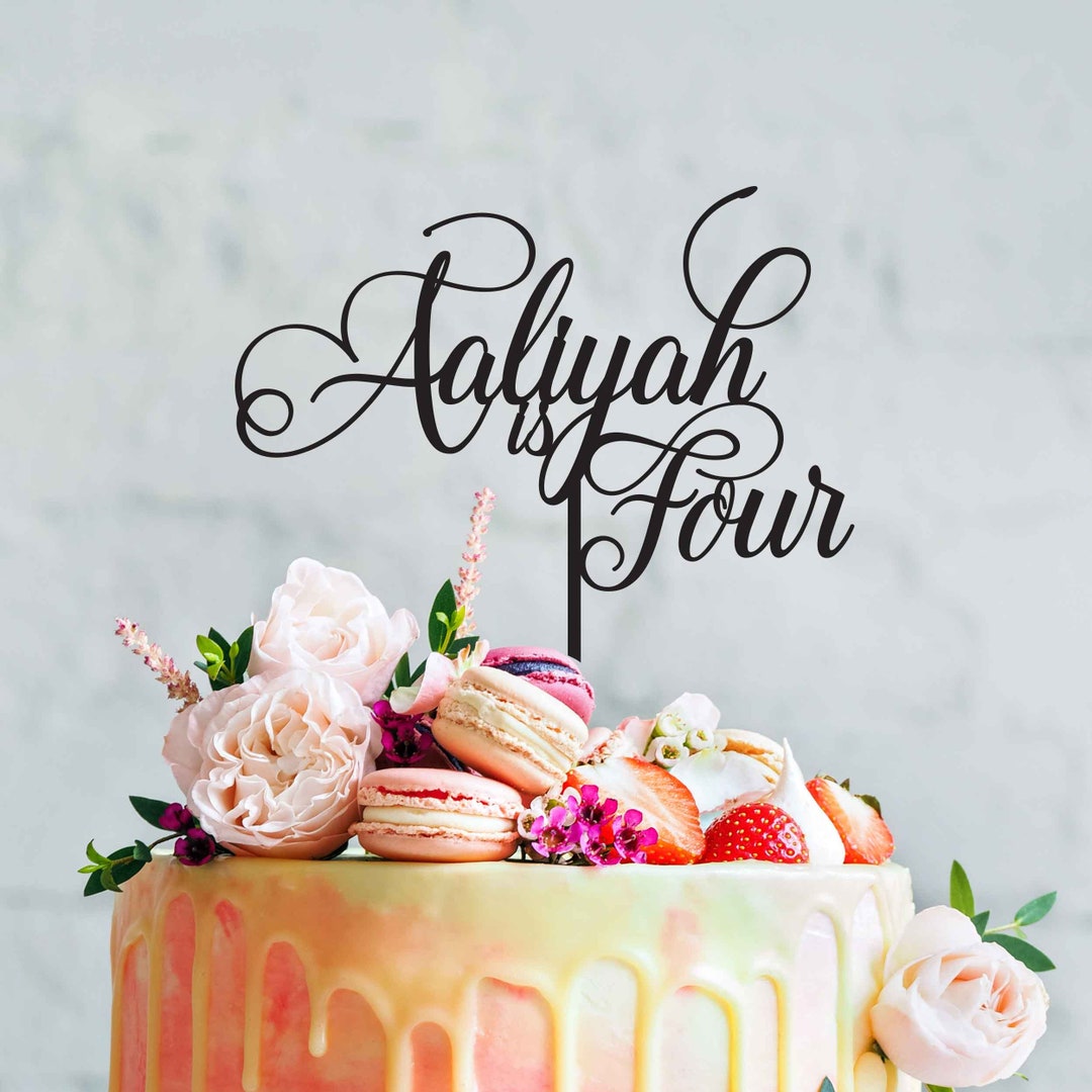 Personalised Birthday Cake Topper Decorations - Laser Cut Custom Script ...