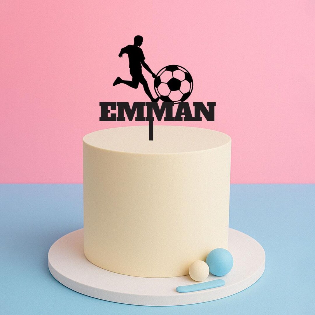 Personalised Soccer Player Cake Topper | Custom Name Football Birthday ...