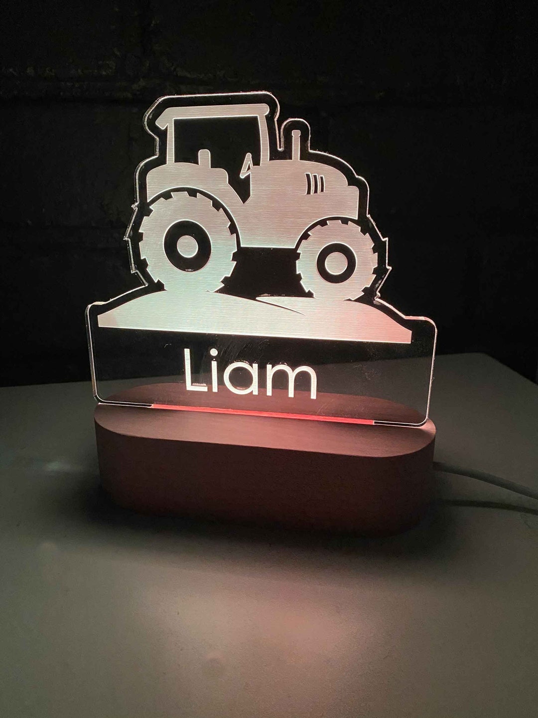 Personalised Tractor Night Light, Night Light, Kids Bedroom, Nursery ...
