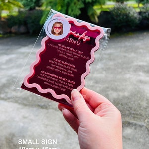 Wavy Border Drinks Menu Signage - Personalized Acrylic Wedding Bar Sign ...