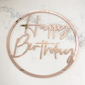 Happy Birthday Sign | Happy Birthday Decor | Round Birthday Sign ...