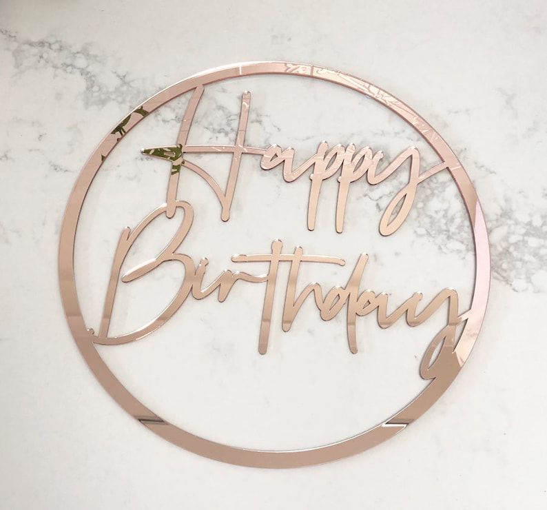 Happy Birthday Sign Happy Birthday Decor Round Birthday | Etsy