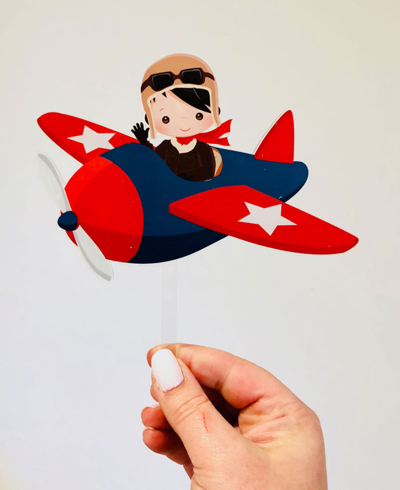 Pilot Flying Plane Birthday Cake Topper - Pilot Cake Decoration ...