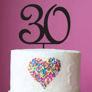 30th Birthday Cake Topper - Number 30 Thirtieth Birthday Cake Party ...