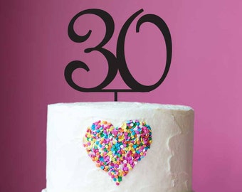 30 Cake Topper 30th Cake Topper 30th Birthday Party Decoration 30th ...