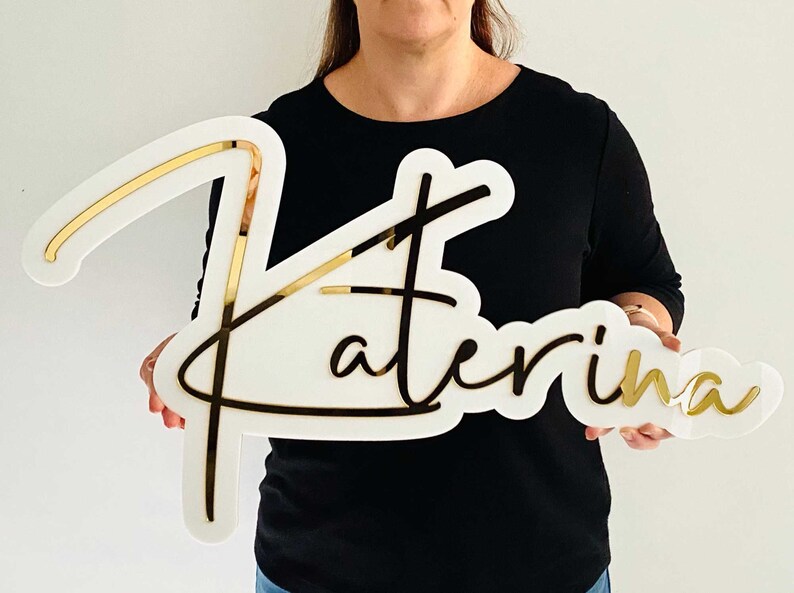 3D Large Lasercut Name or Word Large Script Sign Acrylic | Etsy