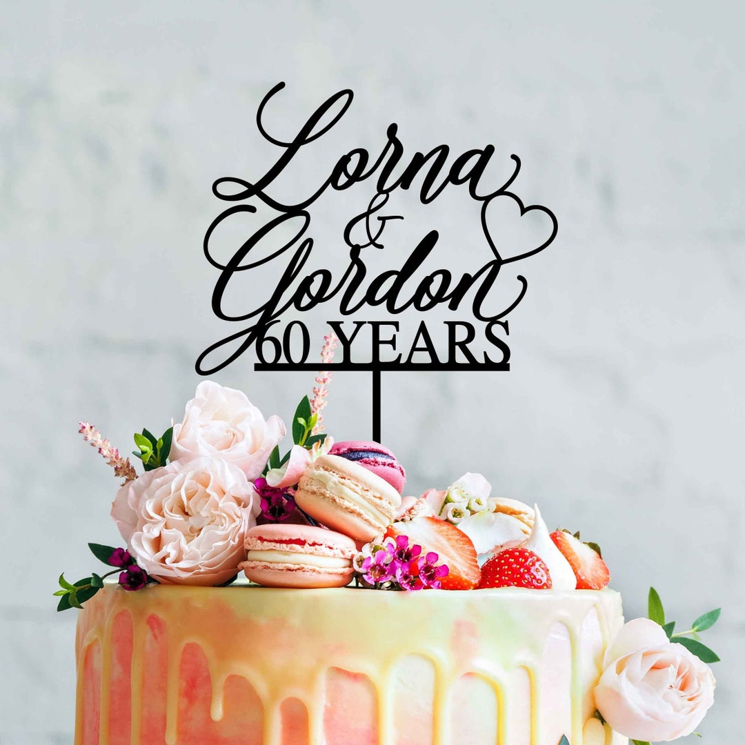 Custom Years Anniversary Cake Topper - Anniversary Cake Decoration ...