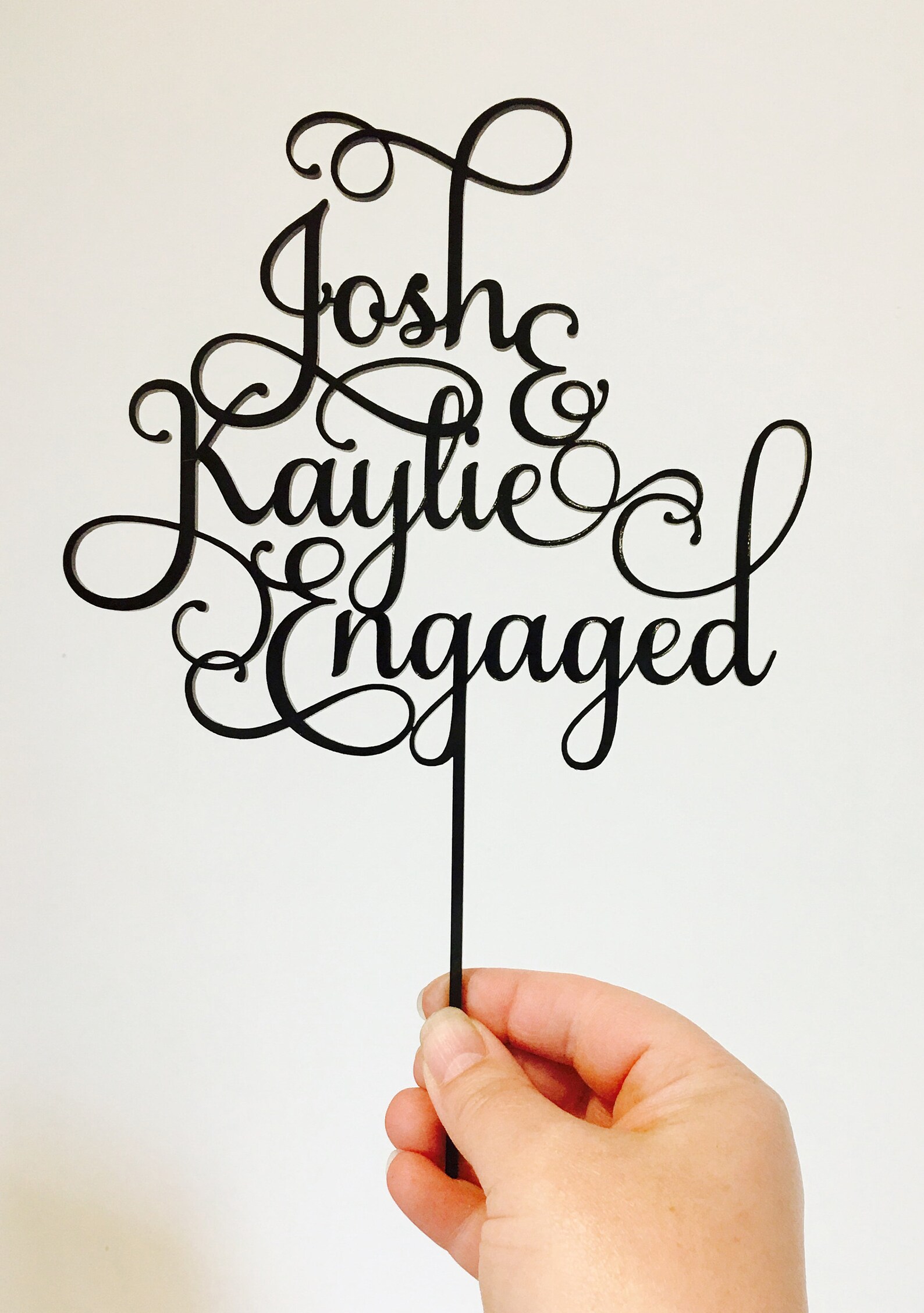 Custom Engagement Cake Topper With Names - Personalised Names Engaged ...