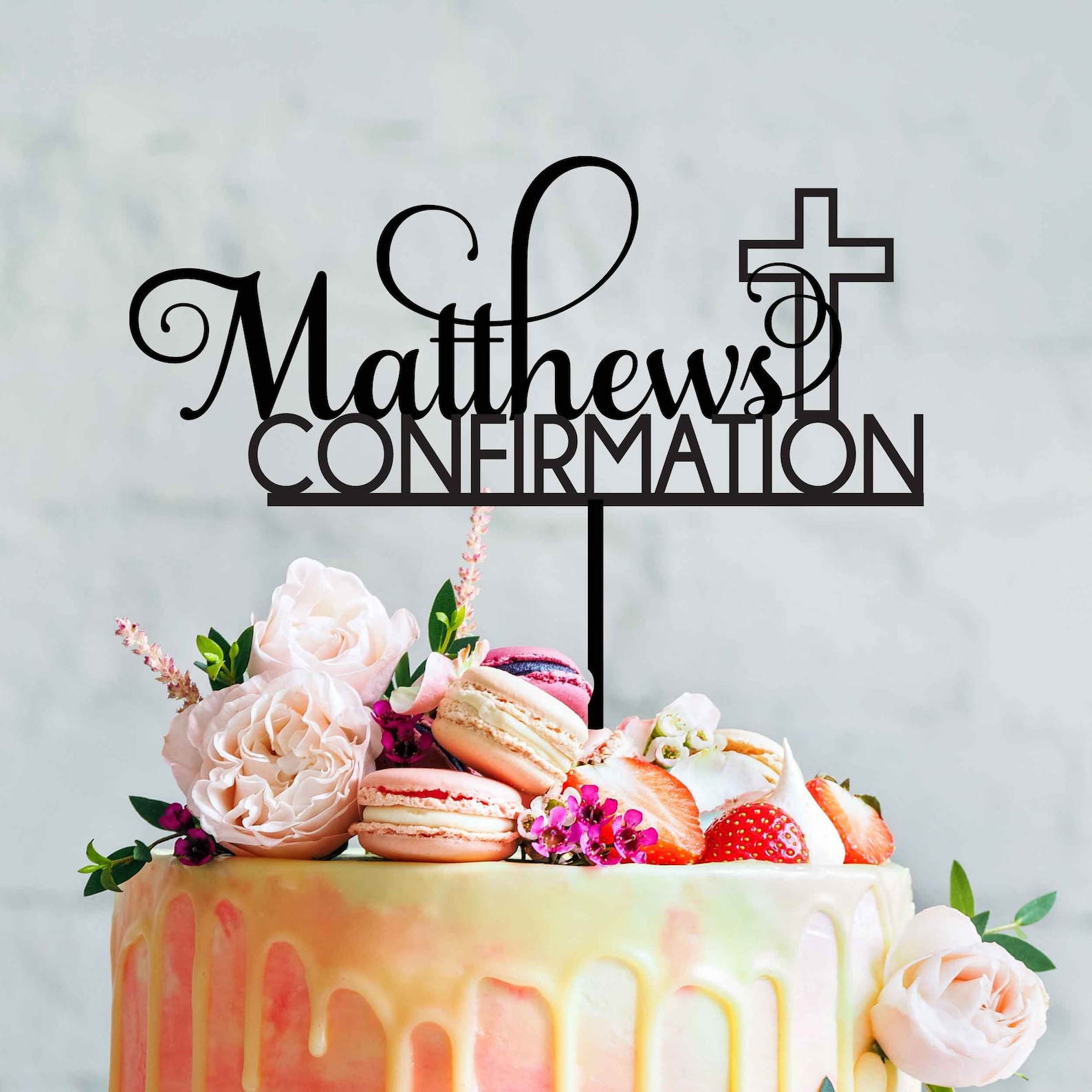 Personalised Confirmation Cake Topper Custom Name - Etsy Australia