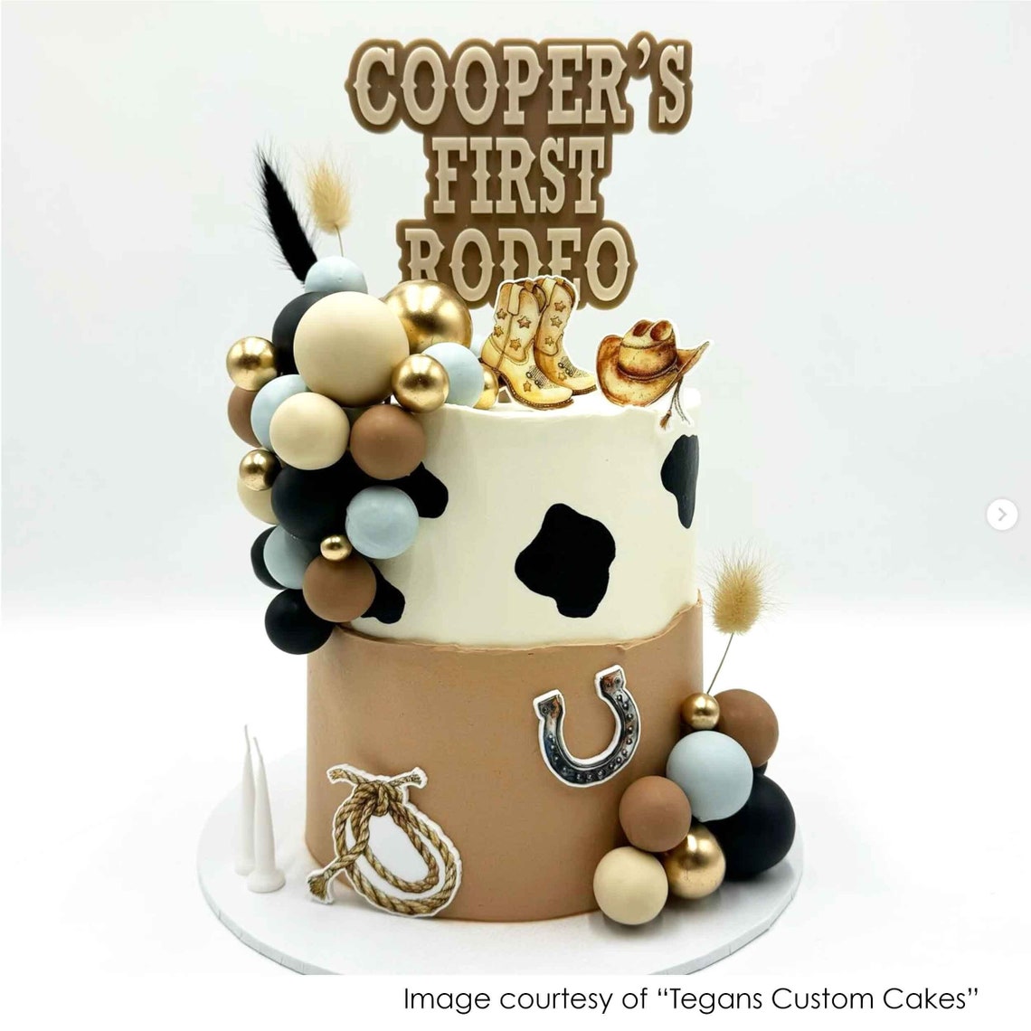 Personalised First Rodeo Cake Topper - Cowboy Style Custom Name - Etsy