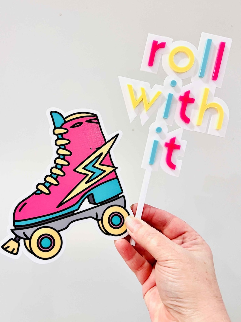 Roller Skating roll With It Cake Topper & Plaque - Etsy