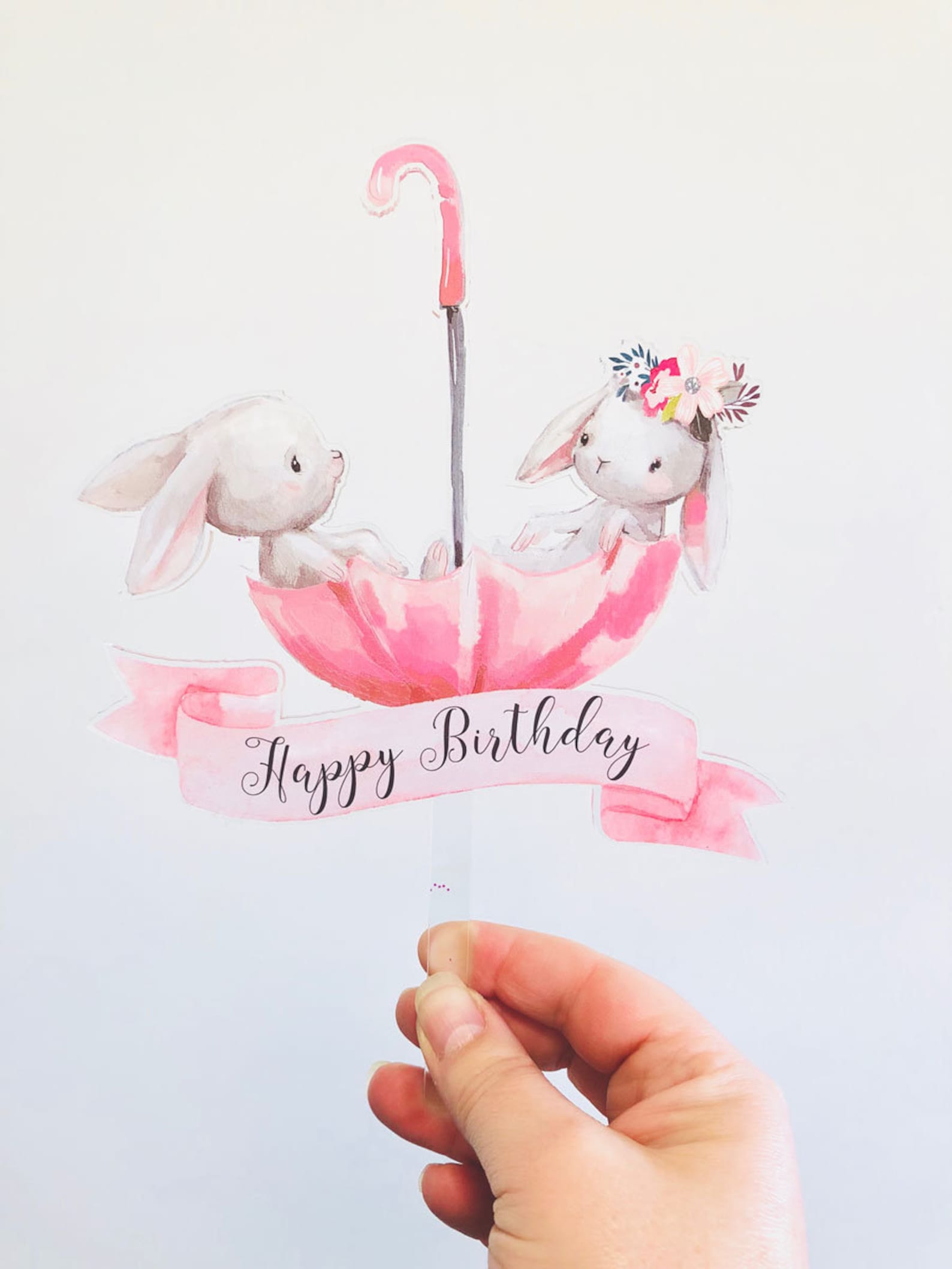 Rabbit Birthday Cake Topper | Bunnies Birthday Cake Decoration ...