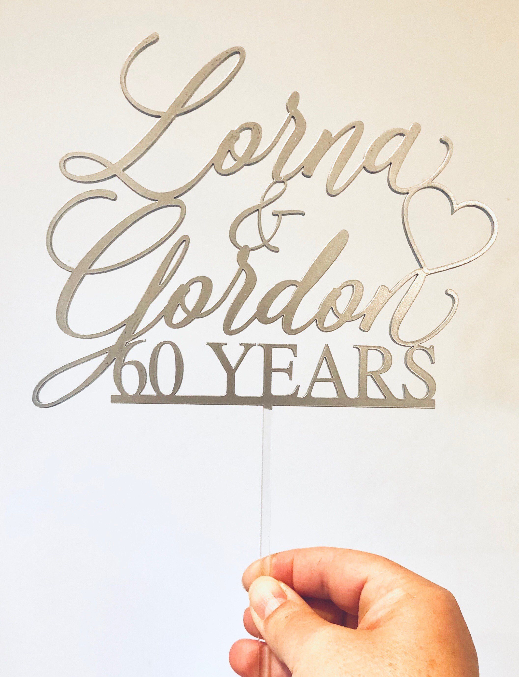 Custom Years Anniversary Cake Topper - Anniversary Cake Decoration ...