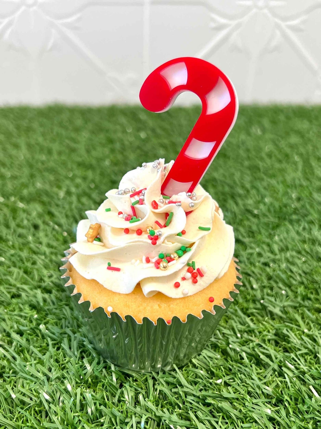 Double Layered Cupcake Toppers - Candy Canes X 12 - Etsy