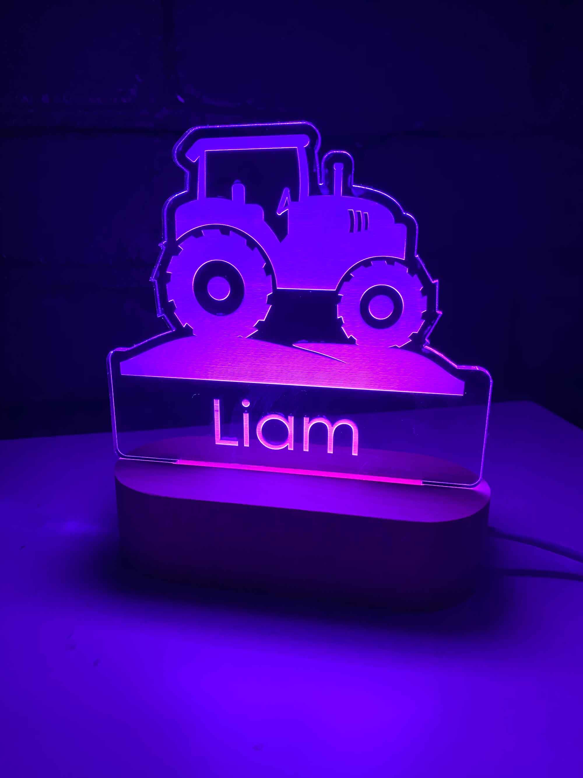 Personalised Tractor Night Light Night Light Kids Bedroom | Etsy