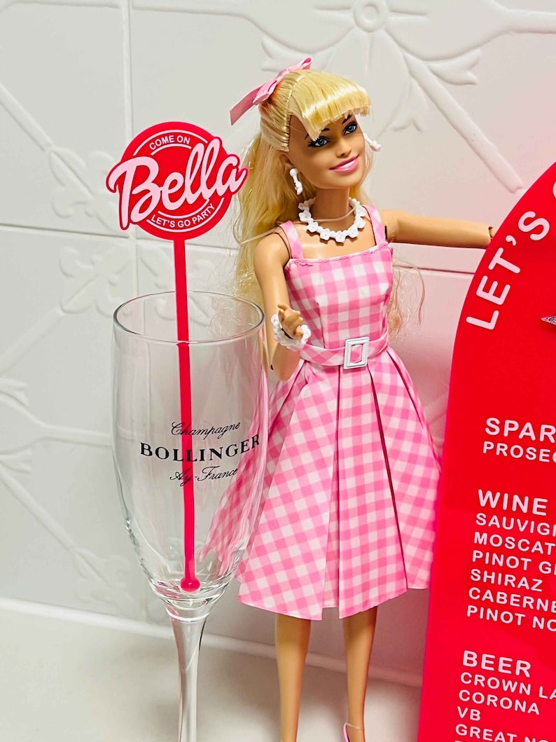 Custom Drink Stirrers - Let's Go Party, Doll-inspired, Your Colour ...