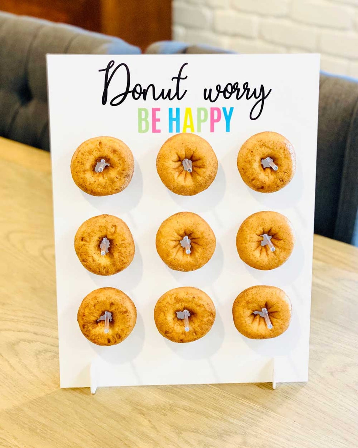 Donut Worry Be Happy Donut Stand Donuts Wall Wedding Donut - Etsy