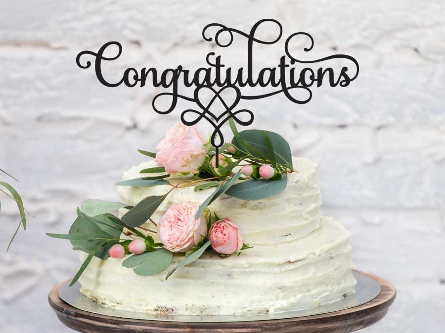 Engagement Cake Topper Congratulations - Acrylic Wedding Cake Topper ...