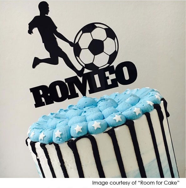Soccer Ball Cake Topper Custom Name Soccer Etsy