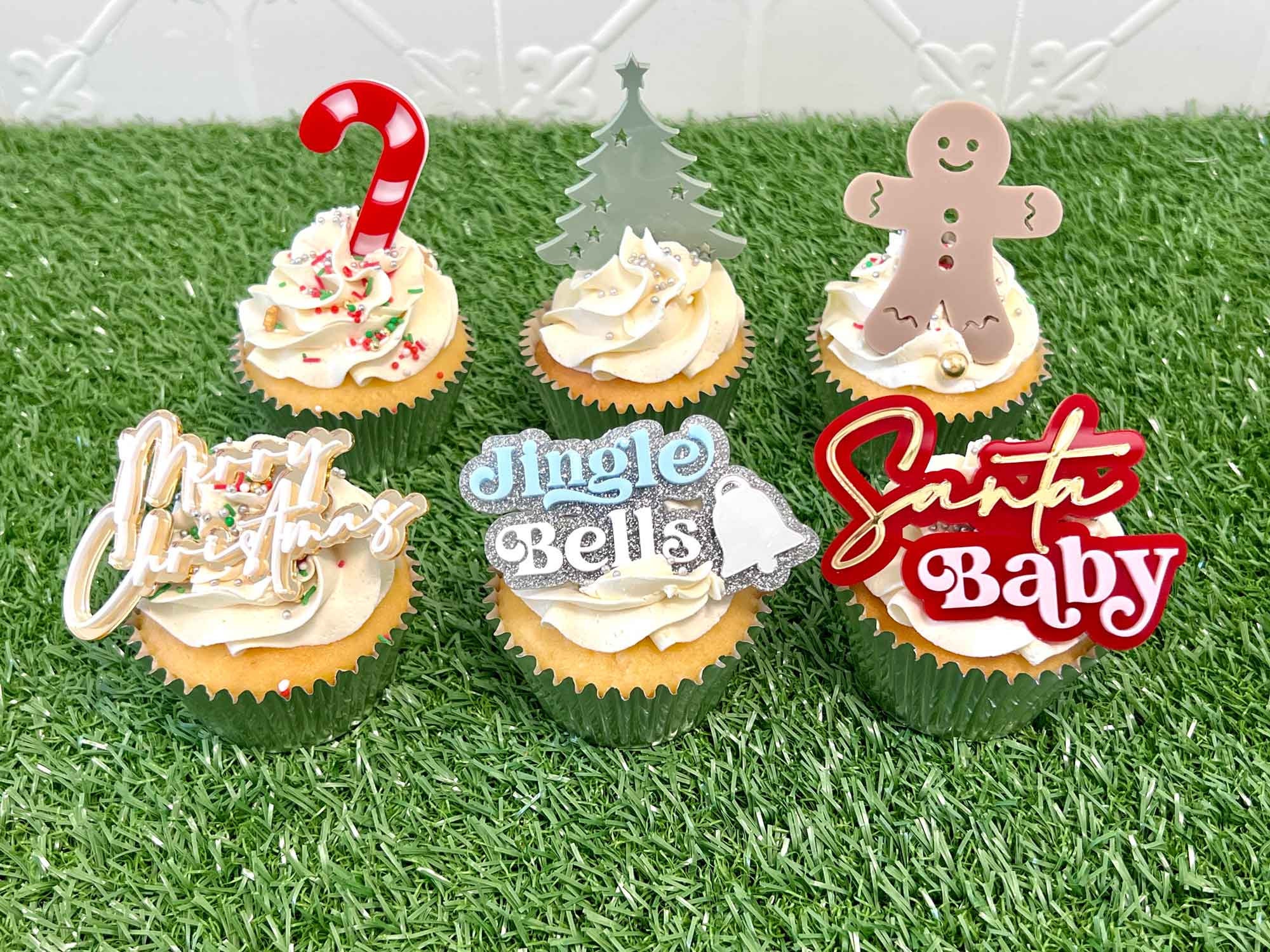 Double Layered Cupcake Toppers - Jingle Bells X 12 - Etsy