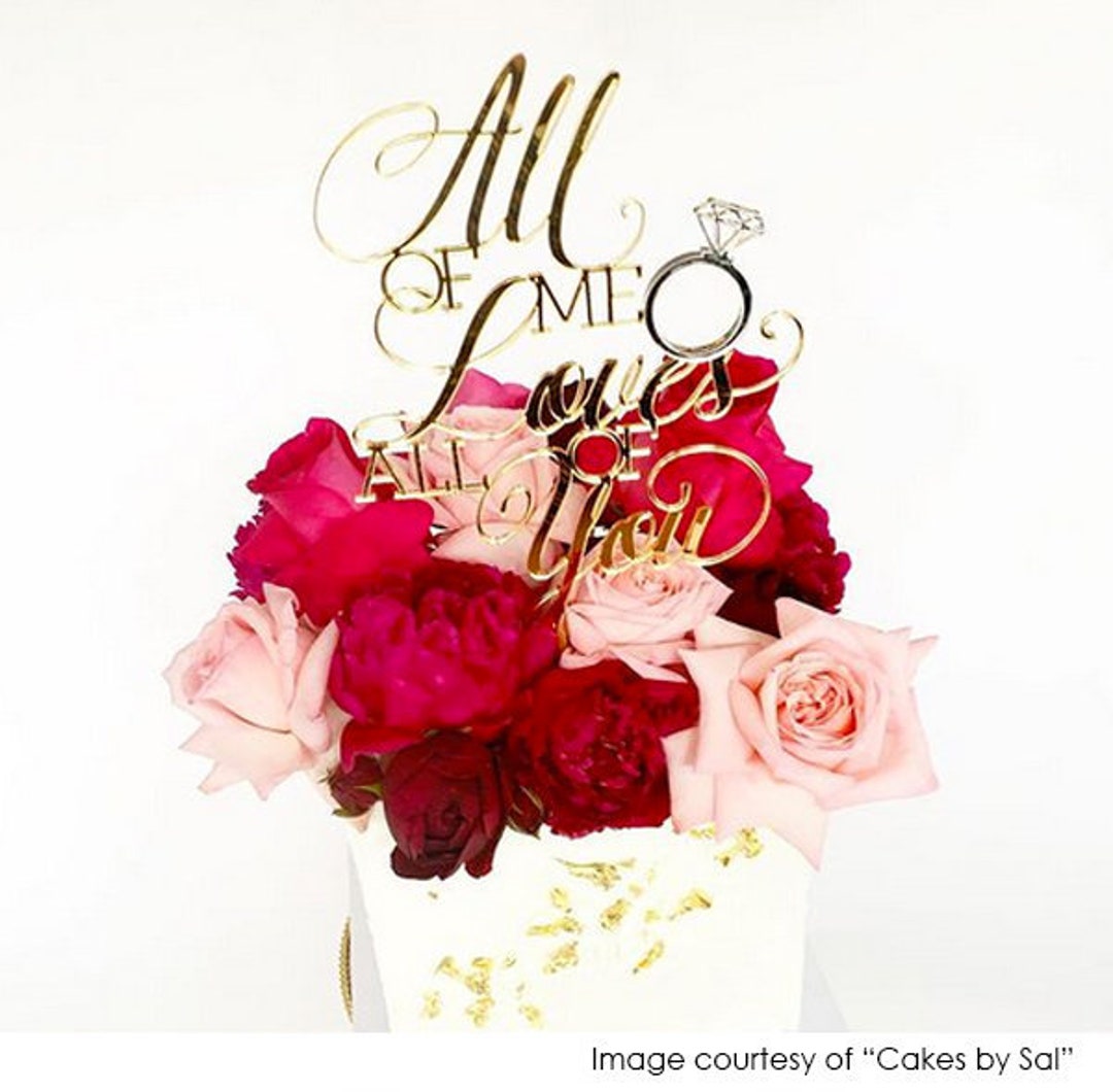 All of Me Loves All of You Wedding Cake Topper / Decoración de pastel ...