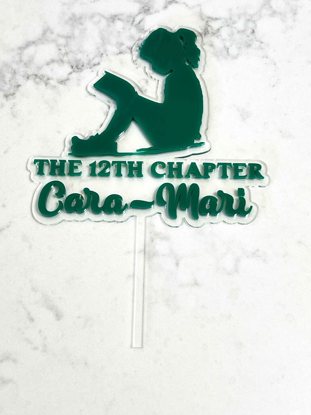 Bespoke Girl Reading Book Cake Topper - Personalised | Acrylic Cake ...