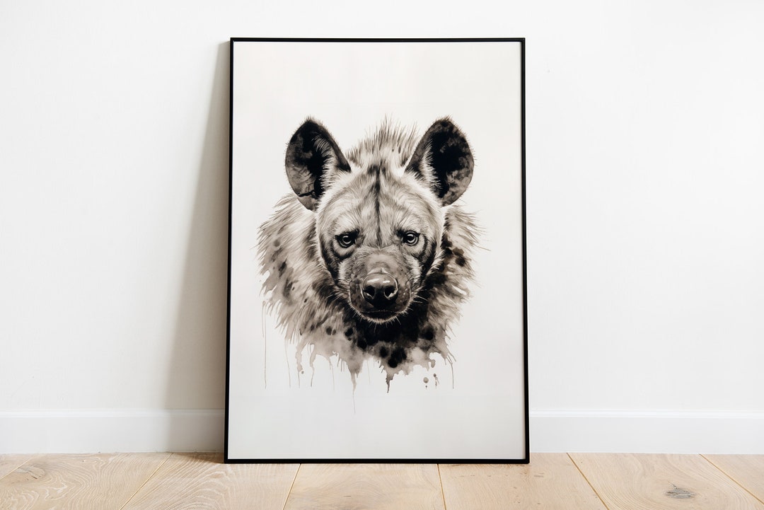 Hyena Ink-drop Art Digital Print High-resolution Image Instant Download ...