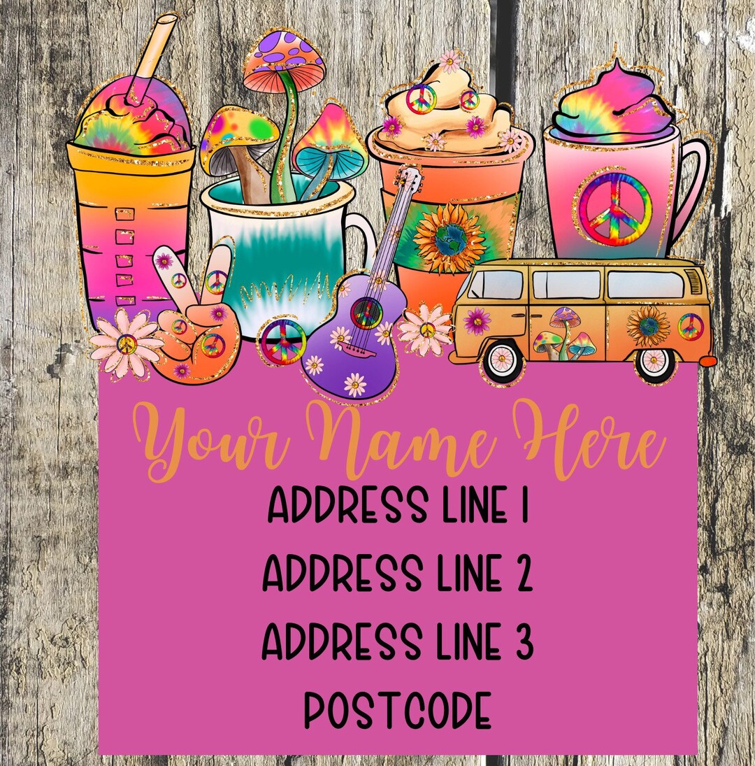 Hippie Drinks Address Labels - Etsy