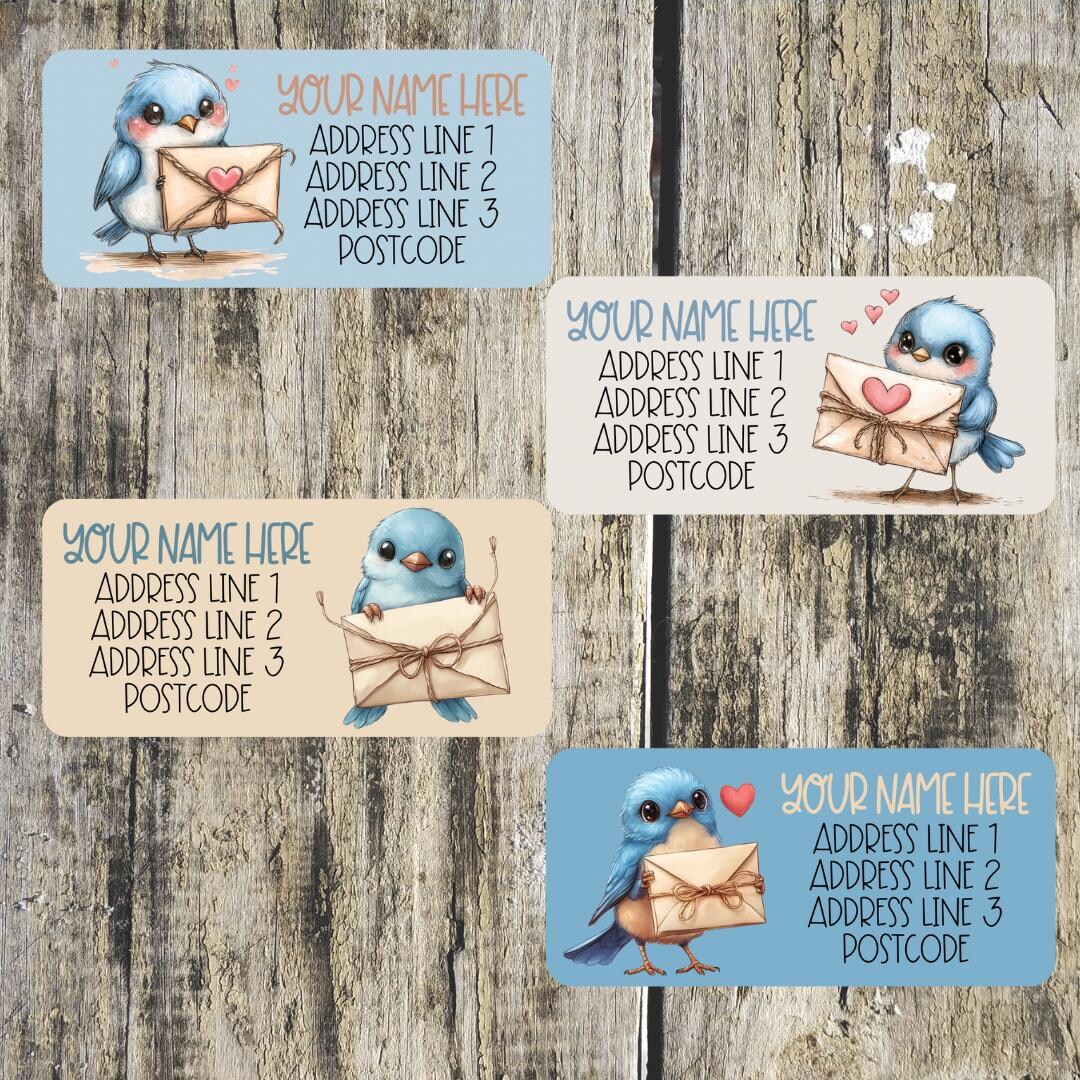 Blue Bird Mail Address Labels - Etsy