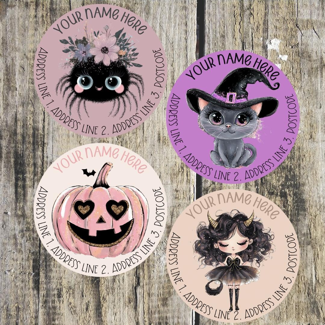 Round Creepy Cute Address Labels Mixed Sheet - Etsy