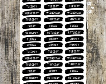 Digital Days of the Week Stickers Colorful - Etsy