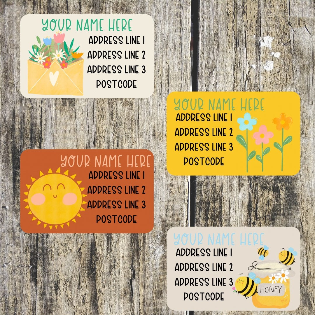 Summer Mini Address Labels Mixed Sheet - Etsy