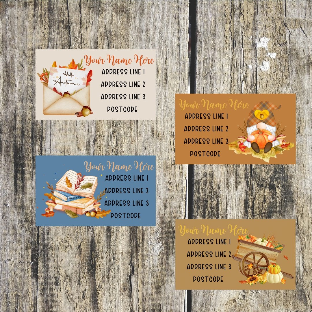 Autumn Mini Address Labels Mixed Sheet - Etsy