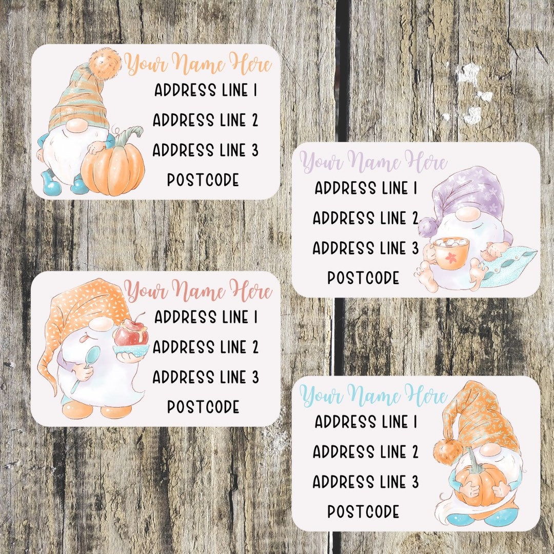 Autumn Gnome Mini Address Labels Mixed Sheet - Etsy