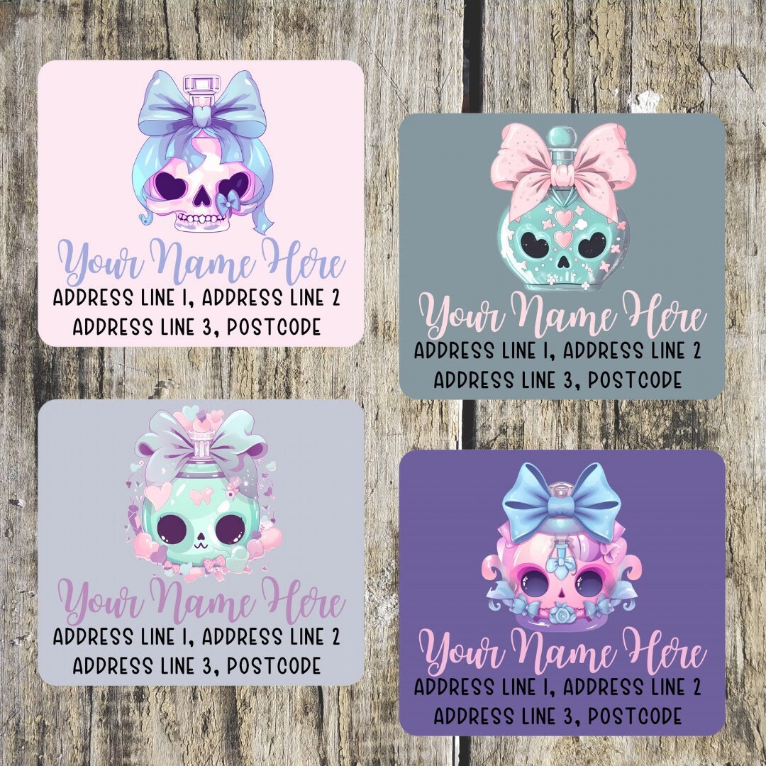 Pastel Skull Address Labels - Etsy
