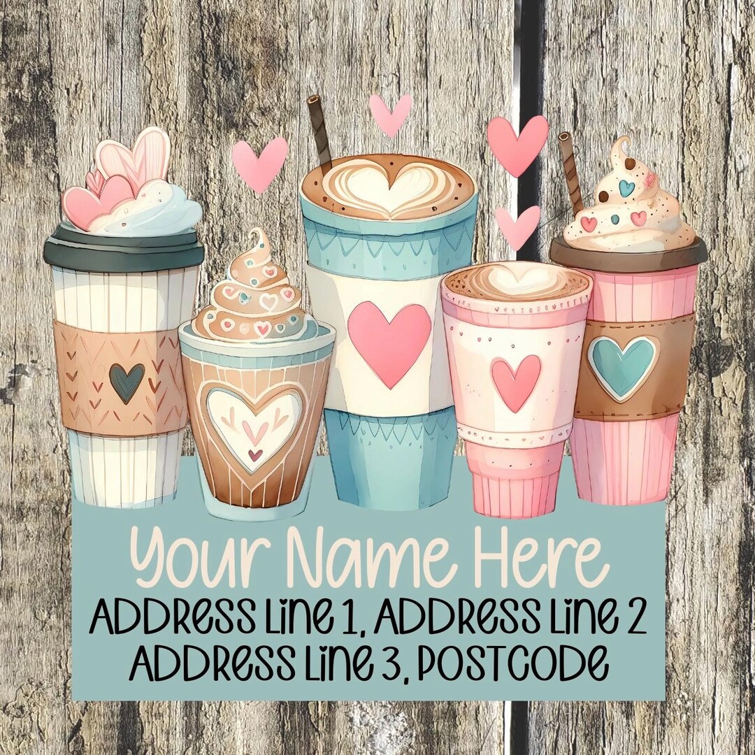 Coffee Heart Drink Address Labels - Etsy