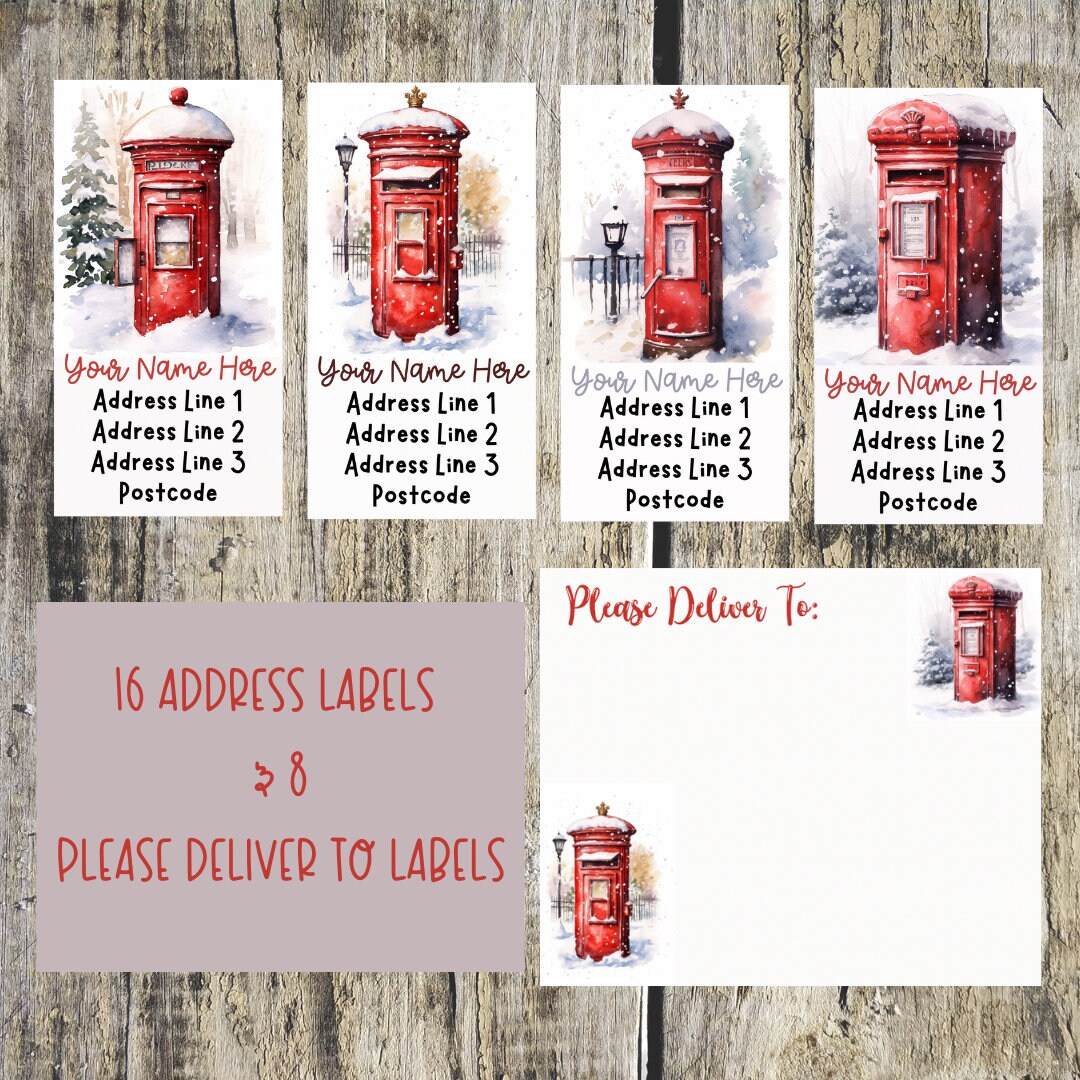 Winter Postbox Address Labels - Etsy UK