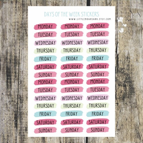 Mini Days of the Week Stickers - Etsy