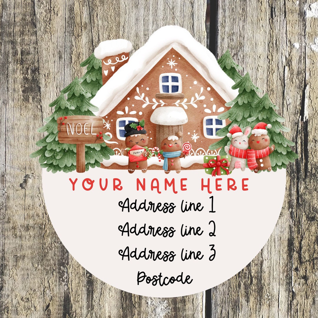 Christmas Gingerbread Address Labels - Etsy UK