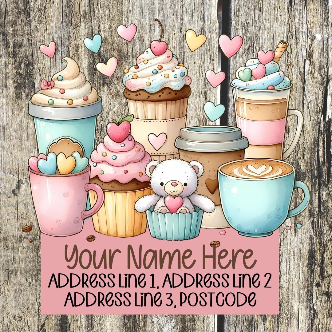 Heart Coffee Drink Address Labels - Etsy