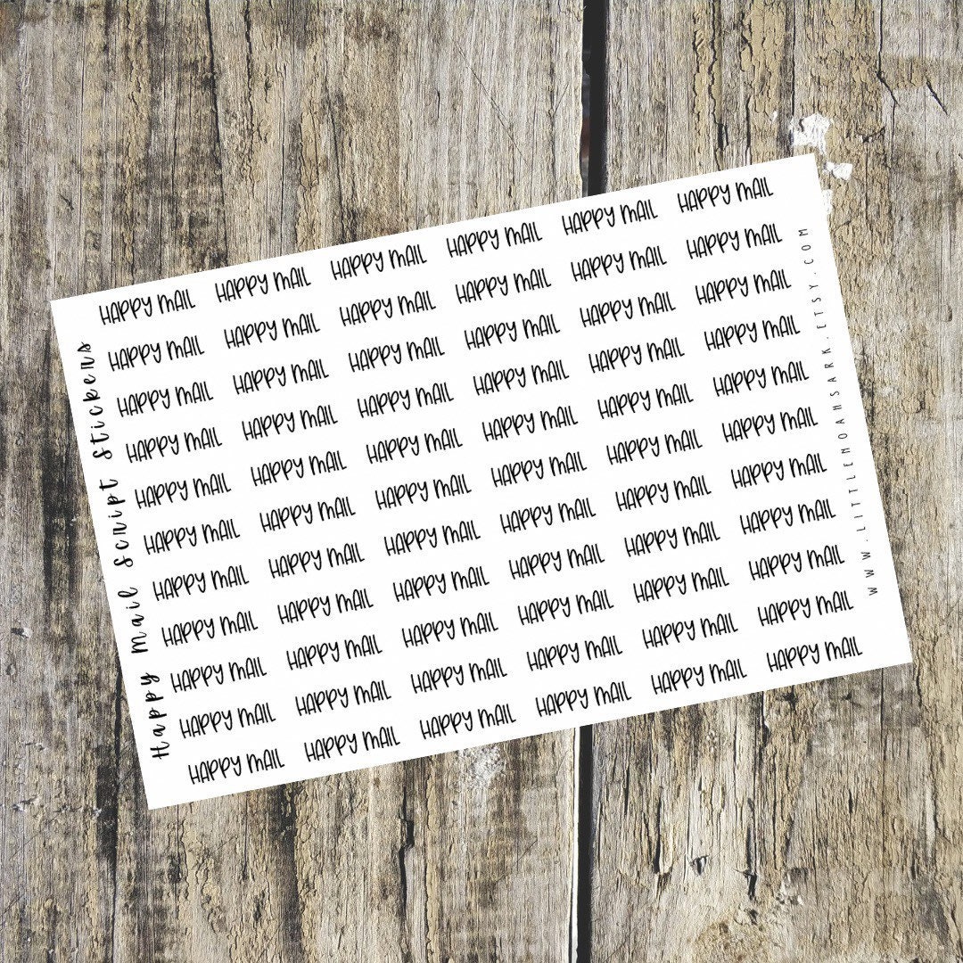 Happy Mail Script Stickers - Etsy