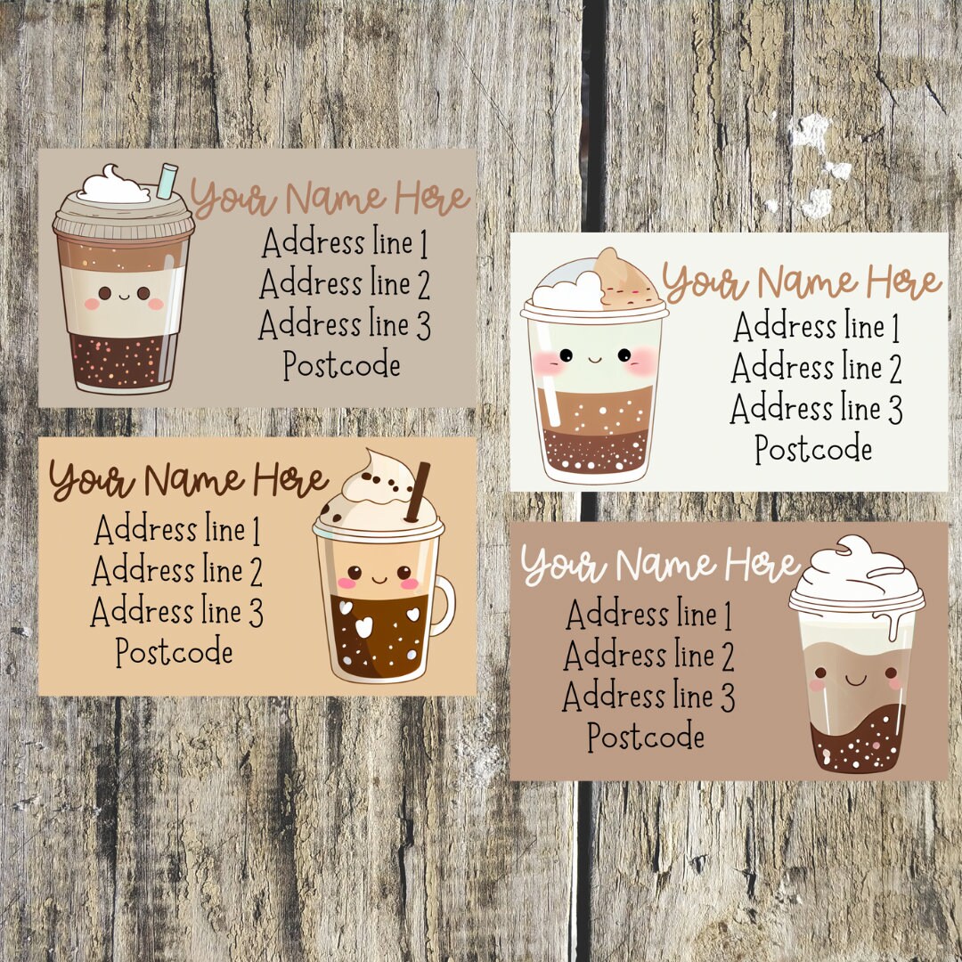 Mini Cold Coffee Address Labels Mixed Sheet - Etsy