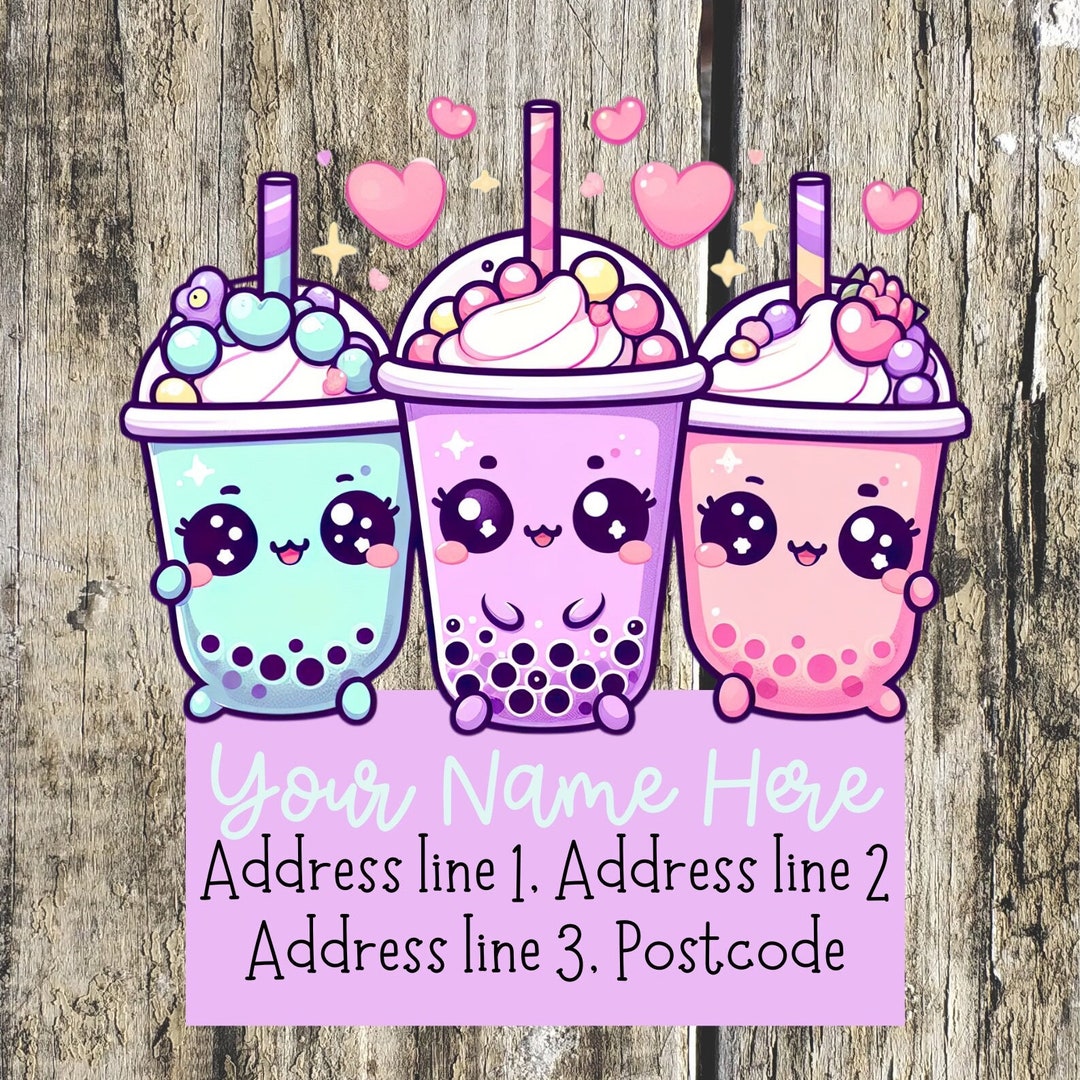 Boba Tea Address Labels - Etsy