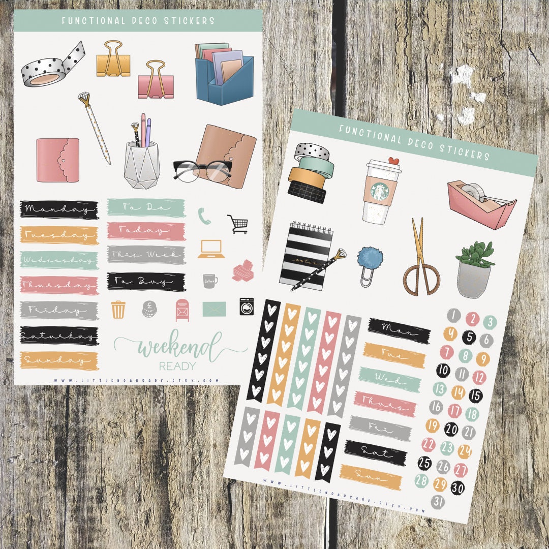 Functional Planner Theme Deco Stickers - Etsy