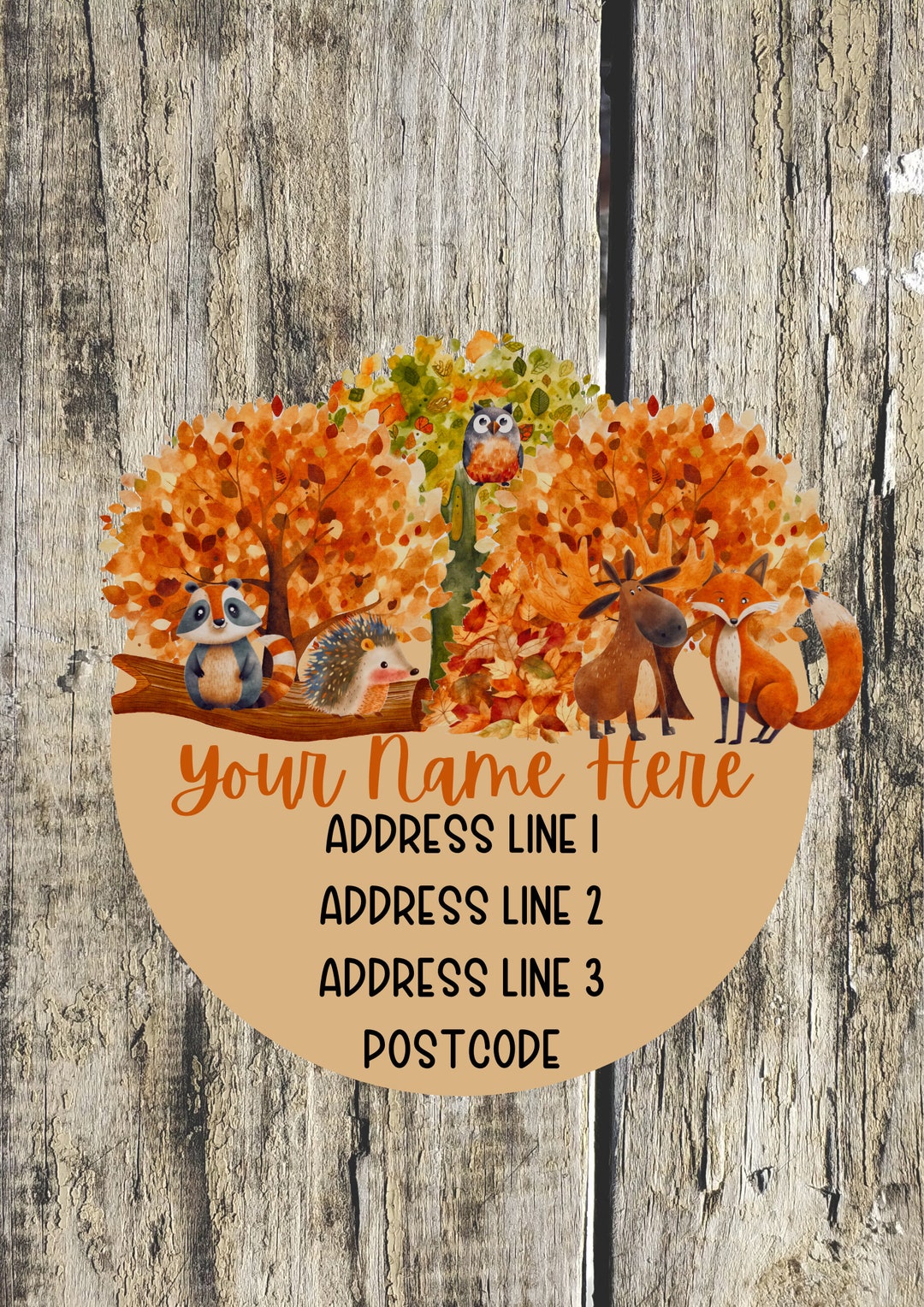 Autumn Forest Animal Address Labels - Etsy