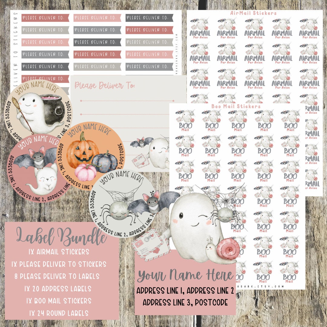 Ghostly Halloween Snail Mail Bundle - Etsy