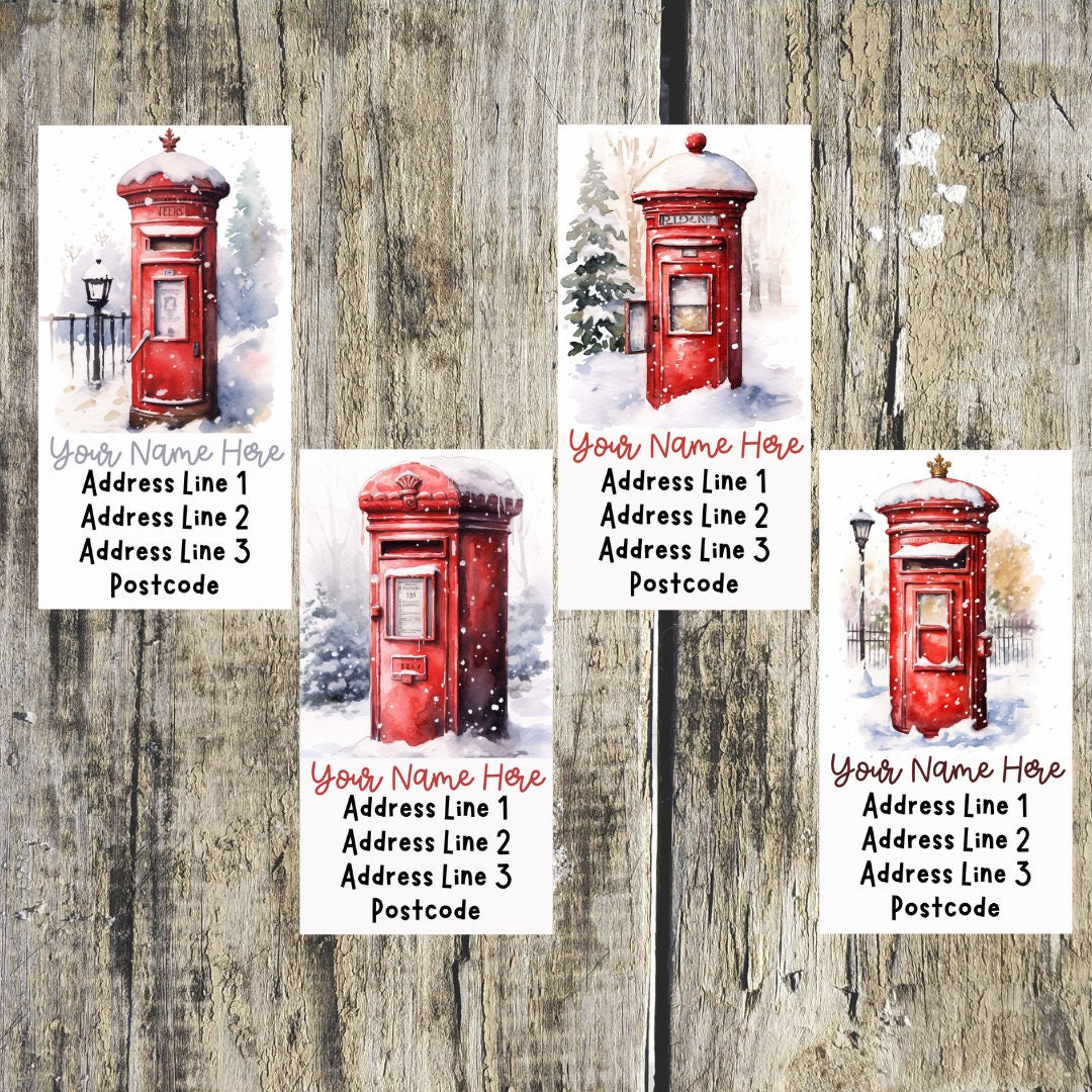 Winter Postbox Address Labels - Etsy UK